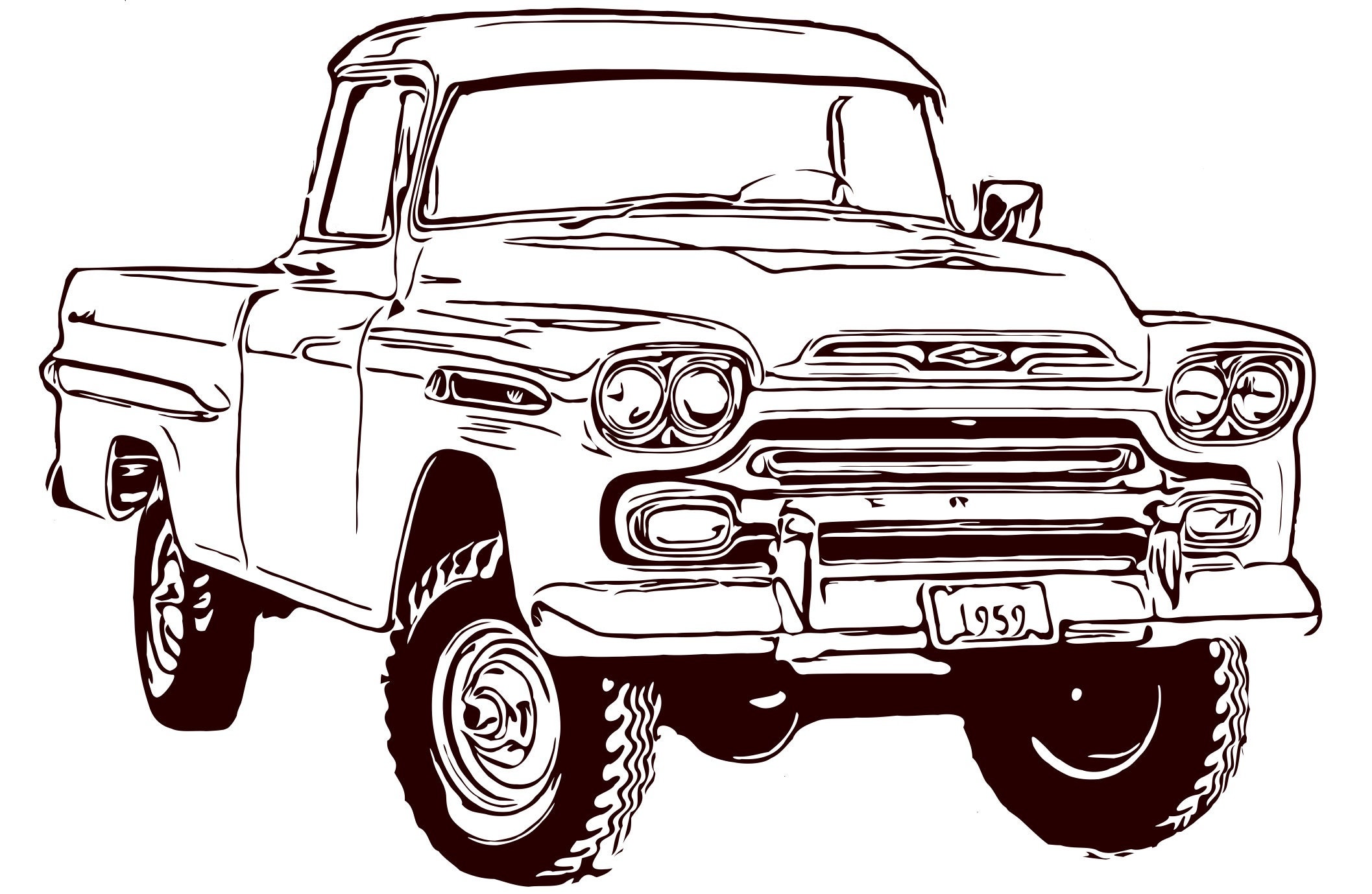 1959 Chevy Apache svg dxf eps png vector file for engraving | Etsy