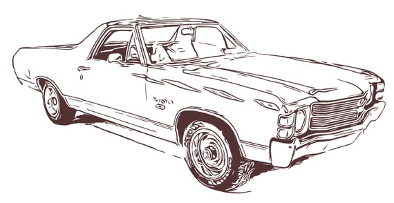 1971 El Camino dxf svg eps vector files for engraving | Etsy