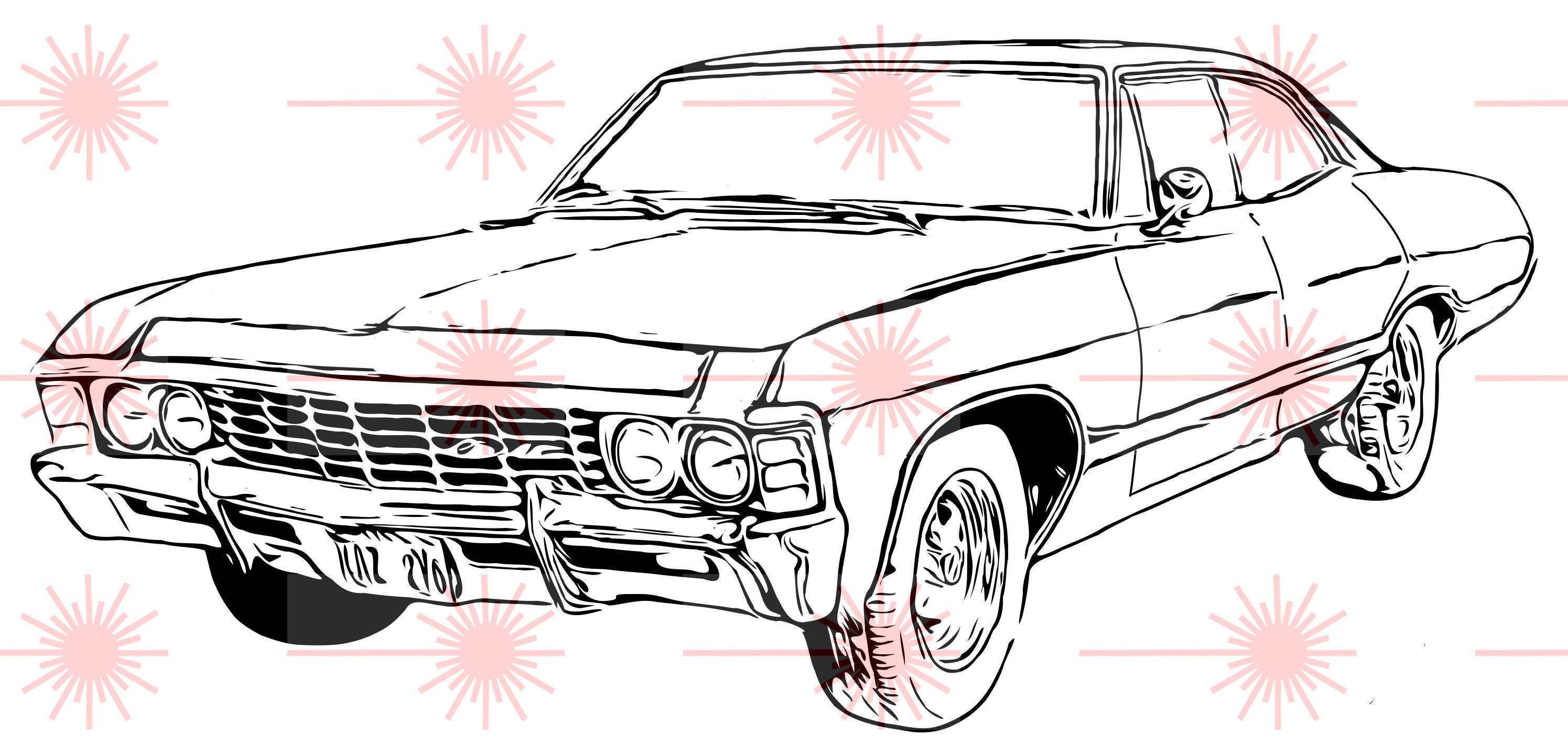 1967 Supernatural Chevy Impala svg dxf eps png file for | Etsy