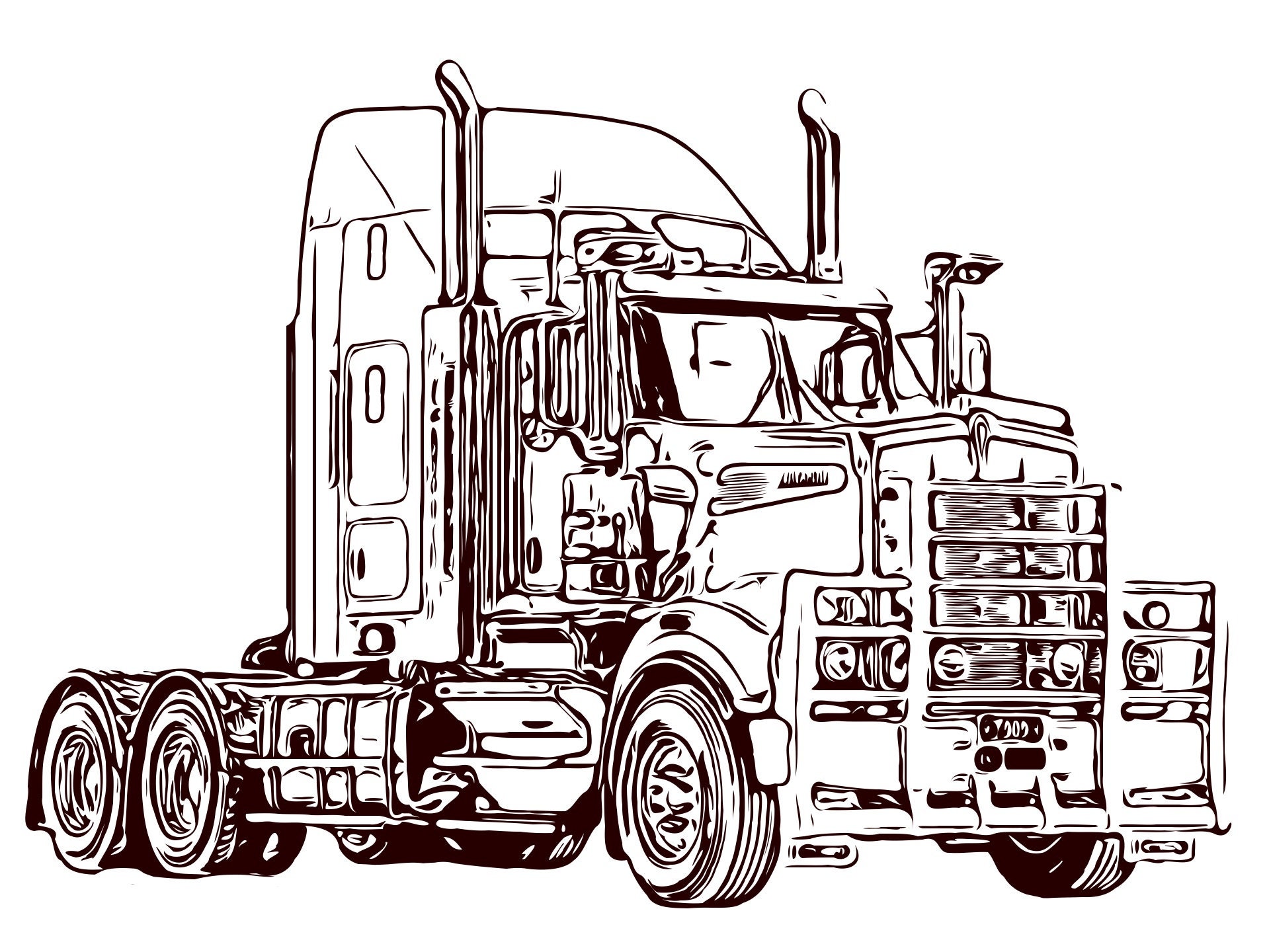 Kenworth svg dxf eps png vector file for engraving | Etsy