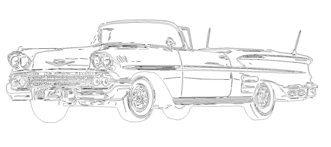 1958 Chevy Impala svg dxf eps png vector file for engraving | Etsy