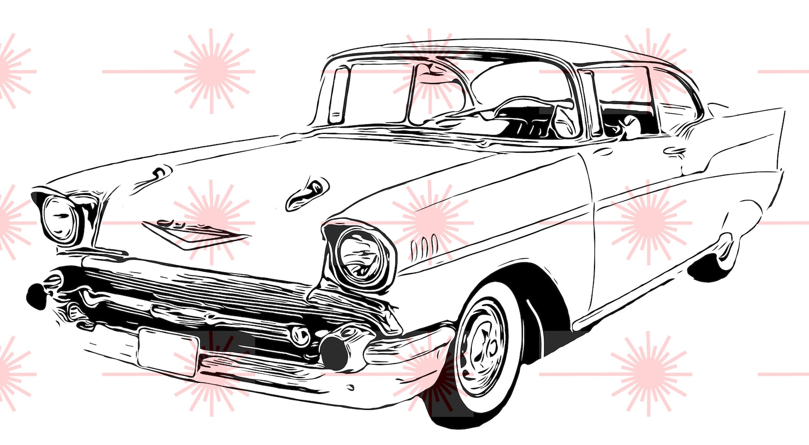 1957 Chevy Bel Air svg dxf eps png vector file for engraving | Etsy