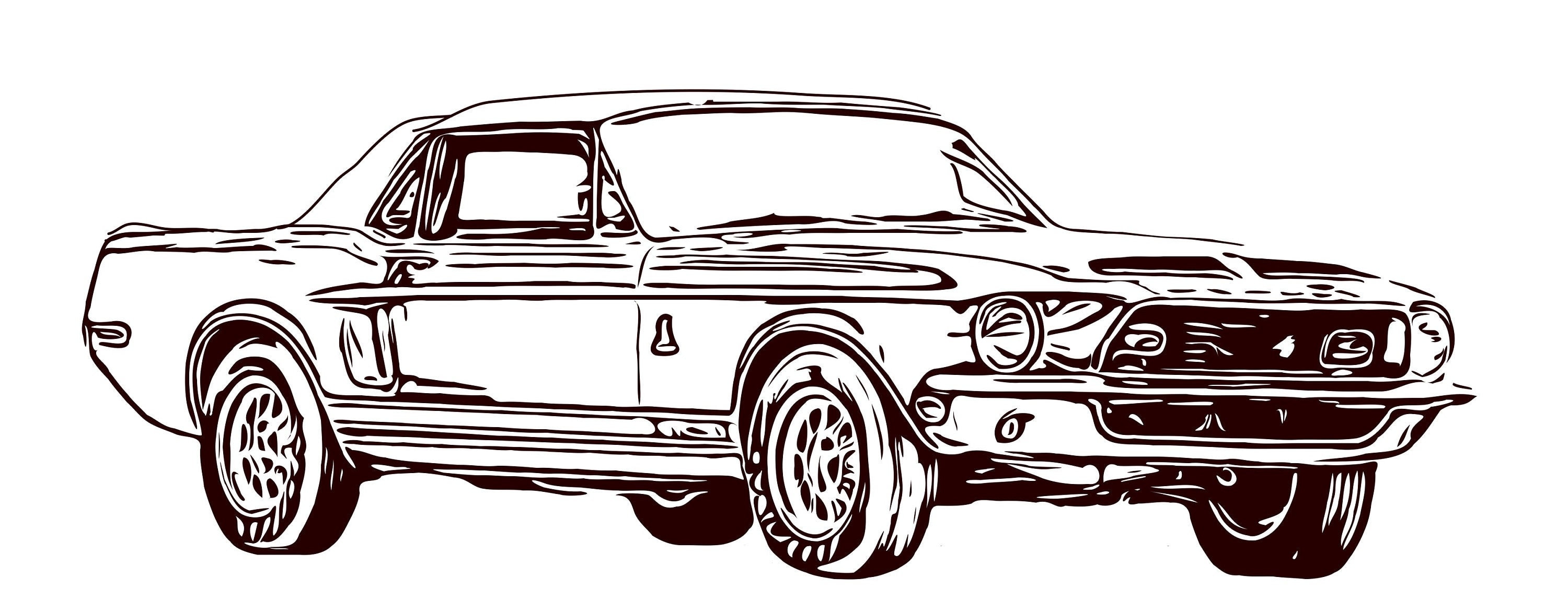 1968 Ford Mustang png svg dxf eps vector files for engraving | Etsy