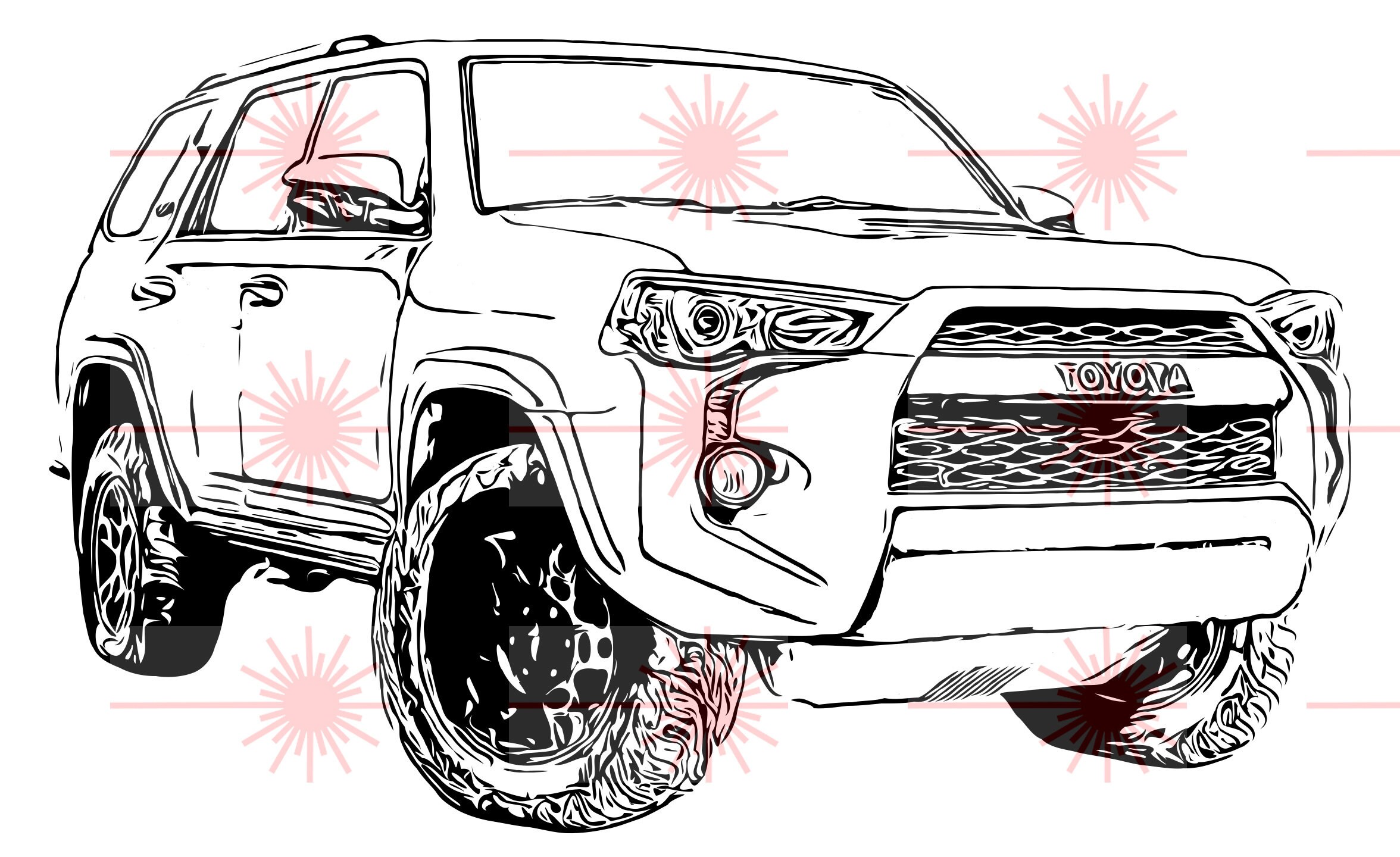 2017 Toyota 4Runner TRD png svg dxf eps vector files for | Etsy