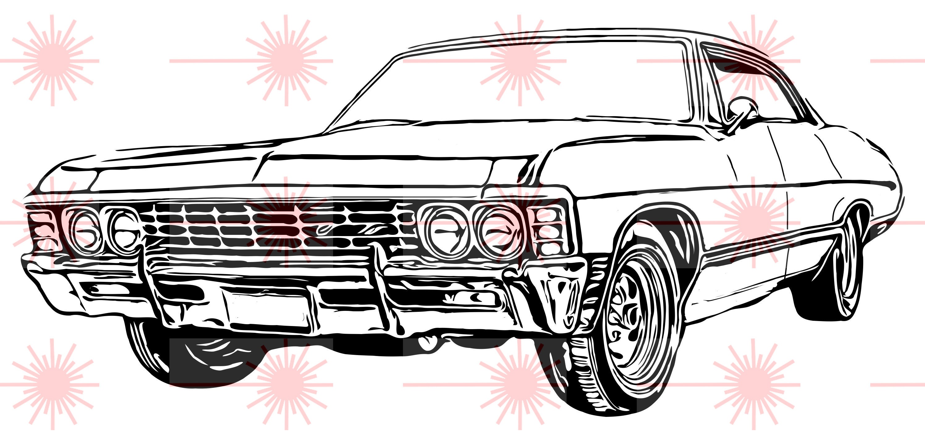 1967 Supernatural Chevy Impala svg dxf eps png file for | Etsy