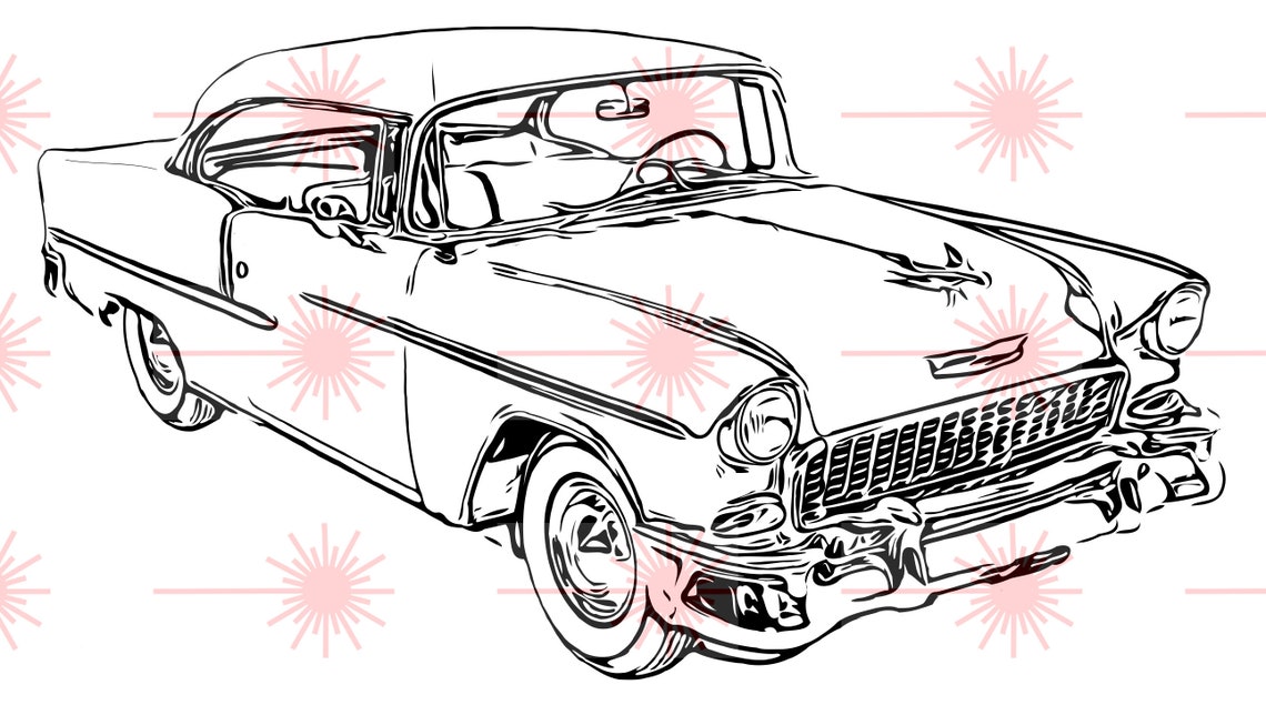 1955 Chevy Bel Air Svg Dxf Eps Vector Files for Engraving | Etsy
