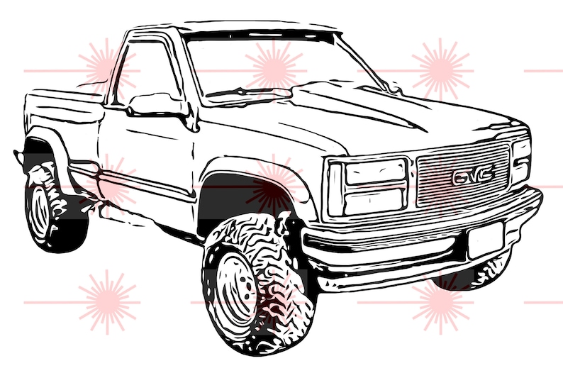 1990 GMC Step Side png dxf svg eps vector files for | Etsy