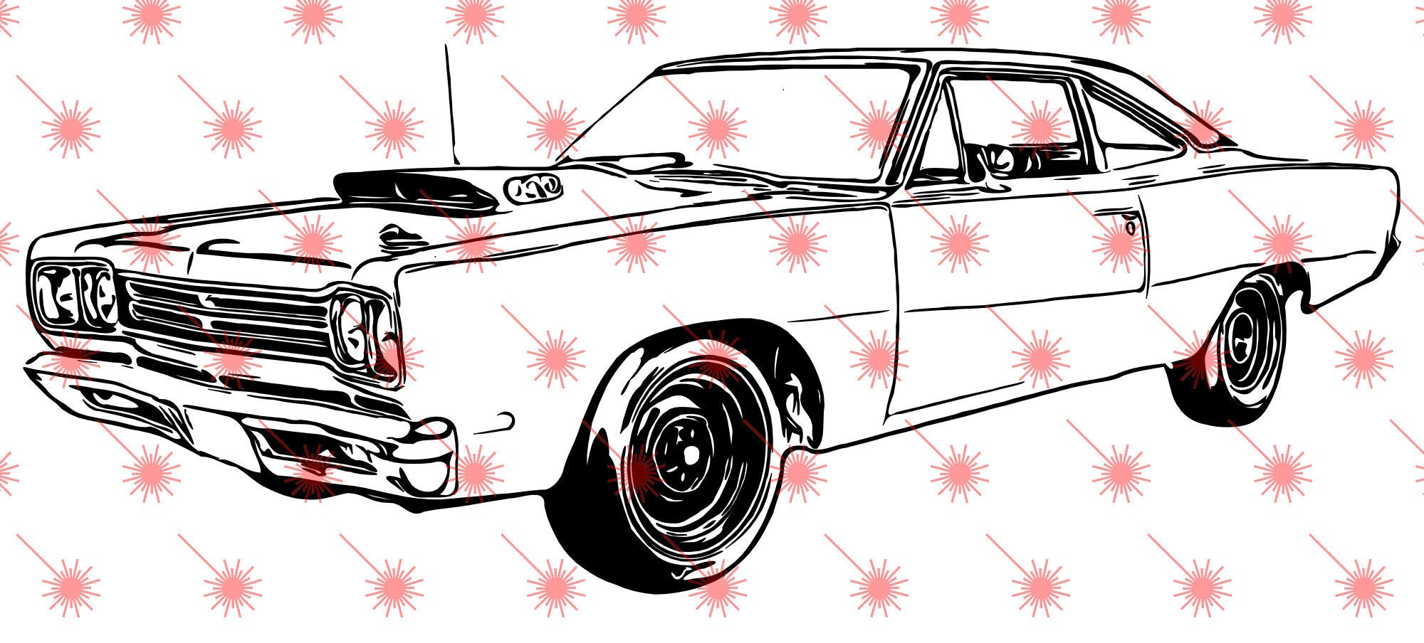 1969 Plymouth Roadrunner svg dxf eps vector file for | Etsy