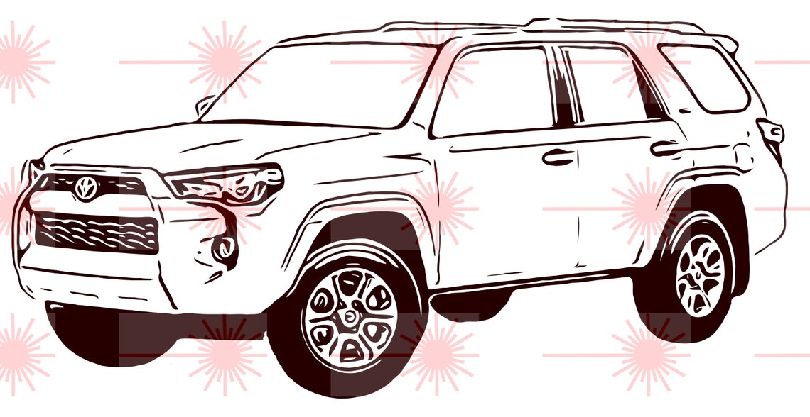 2017 Toyota 4Runner png svg dxf eps vector files for | Etsy