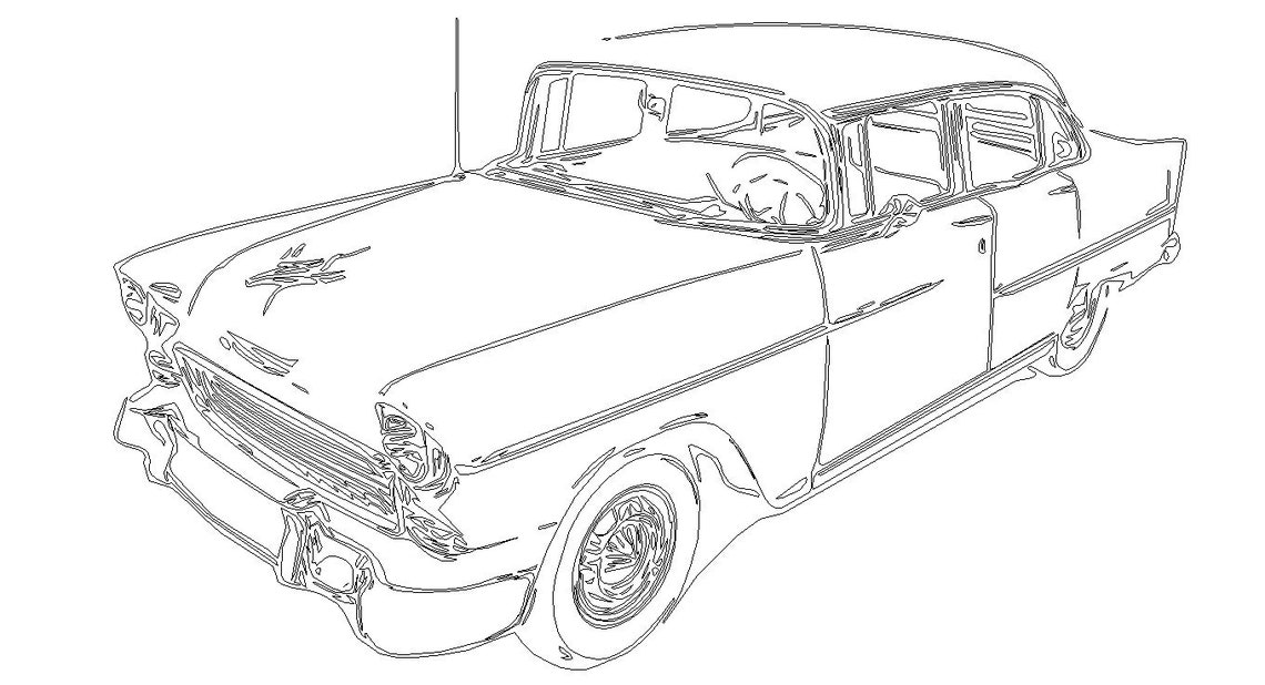 1955 Chevy BelAir png svg dxf eps vector files for engraving | Etsy