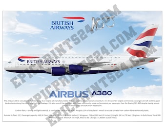 Airbus A380 Wall Art - Etsy UK