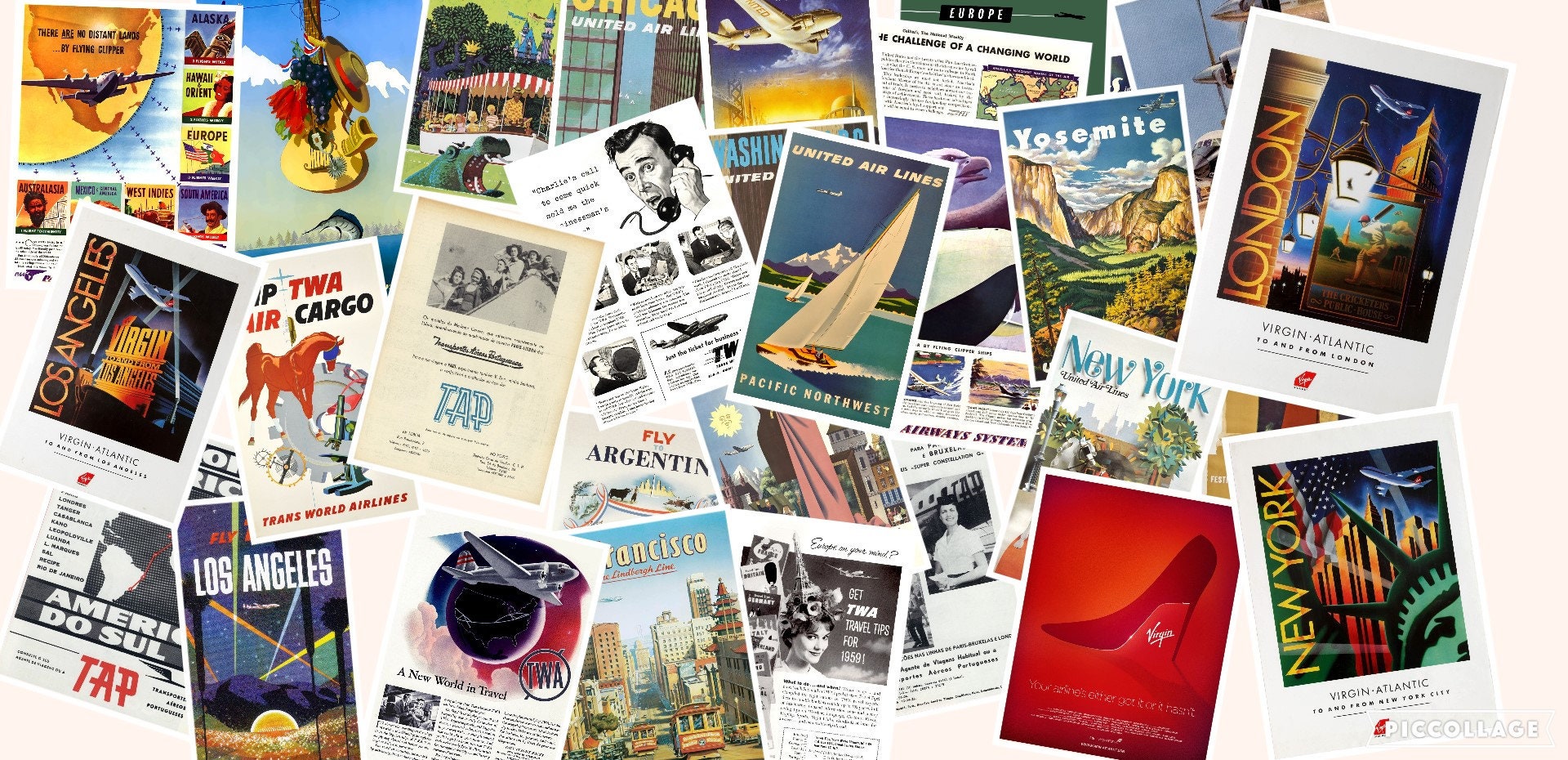 Retro Vintage Reproduced Aviation / Aerospace Posters in A4 Size Tap ...