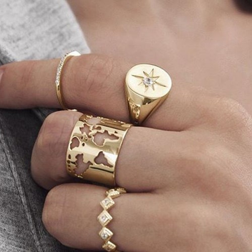 World Map Ring Travel Jewelry - Etsy