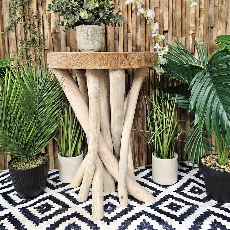 Teak Bedside Table Small - Etsy UK