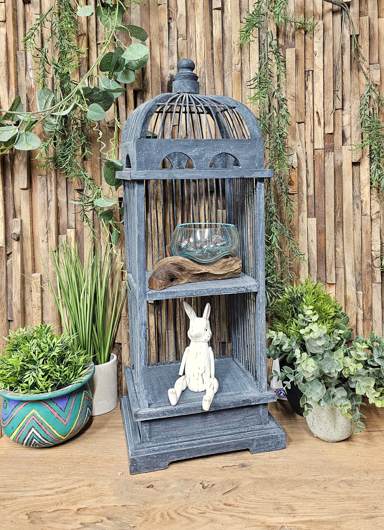 Black Wash Bird Cage Shelf Handmade Bohemian - Etsy UK