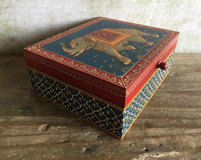 Elephant Painted Box - Etsy