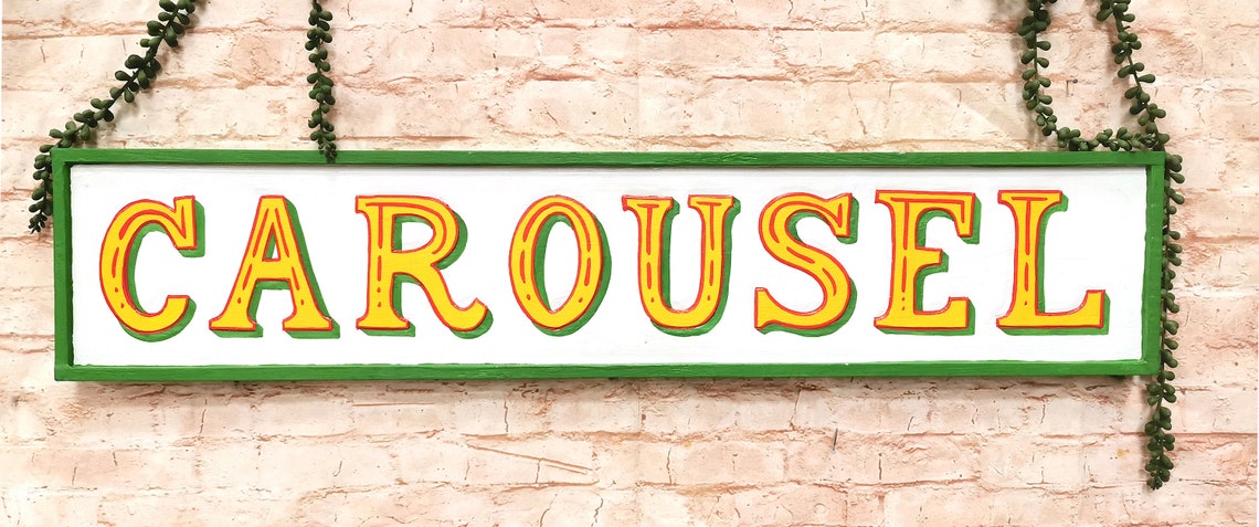 Carousel Fun Fair Sign Hand Painted Unusual Sign Retro - Etsy