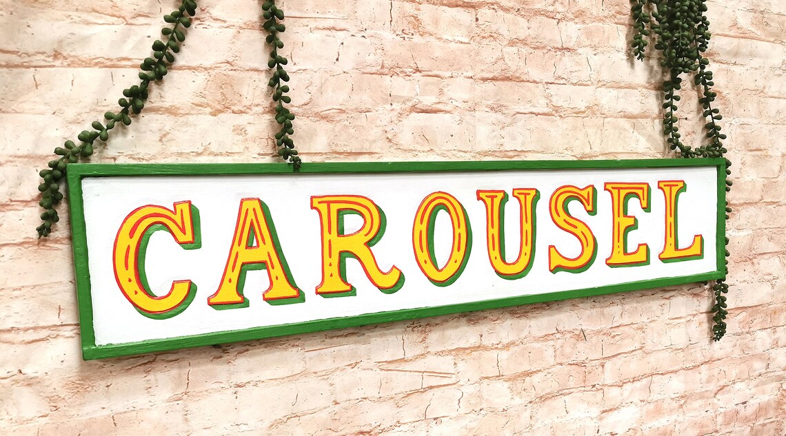 Carousel Fun Fair Sign Hand Painted Unusual Sign Retro | Etsy