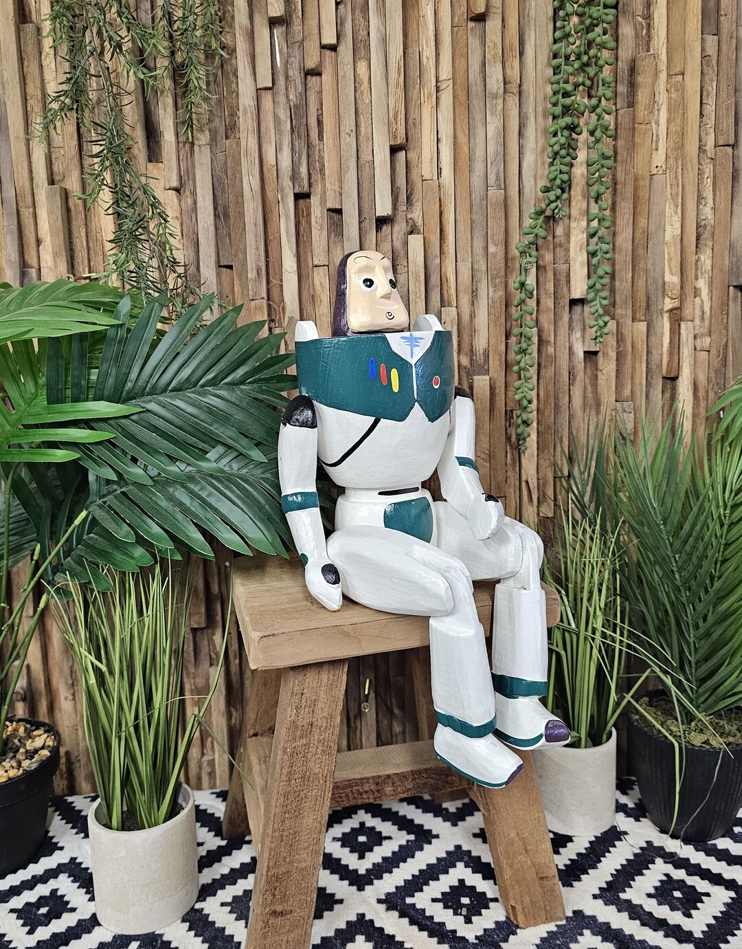 Buzz Lightyear Wooden Shelf Sitter – Hand-painted Puppet Figurine, Toy ...