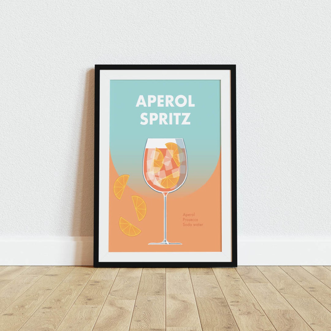 Aperol Spritz Art Print Unframed A4 Art Print Cocktail - Etsy