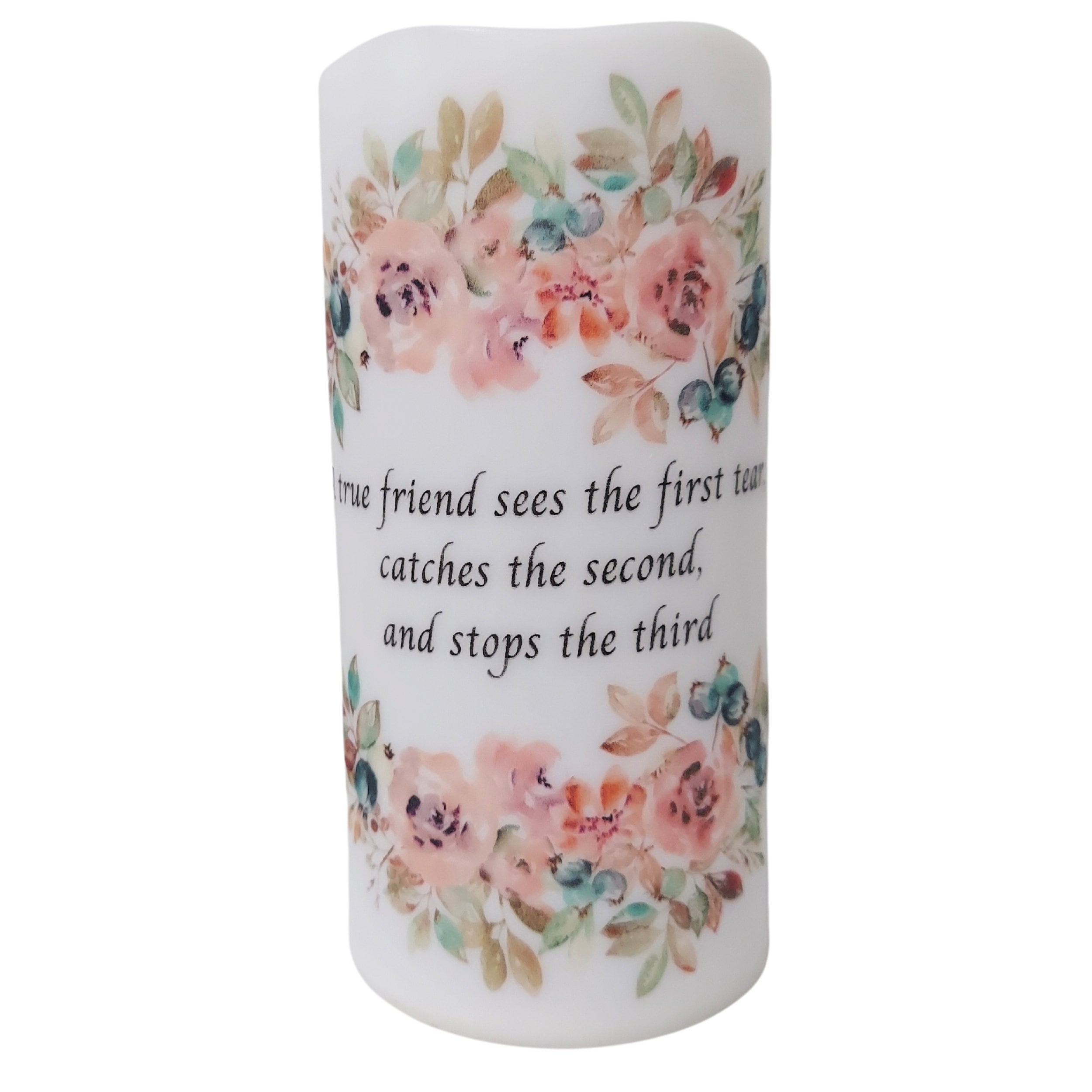 Friendship Flameless Candle Floral Candle LED Candle Home - Etsy