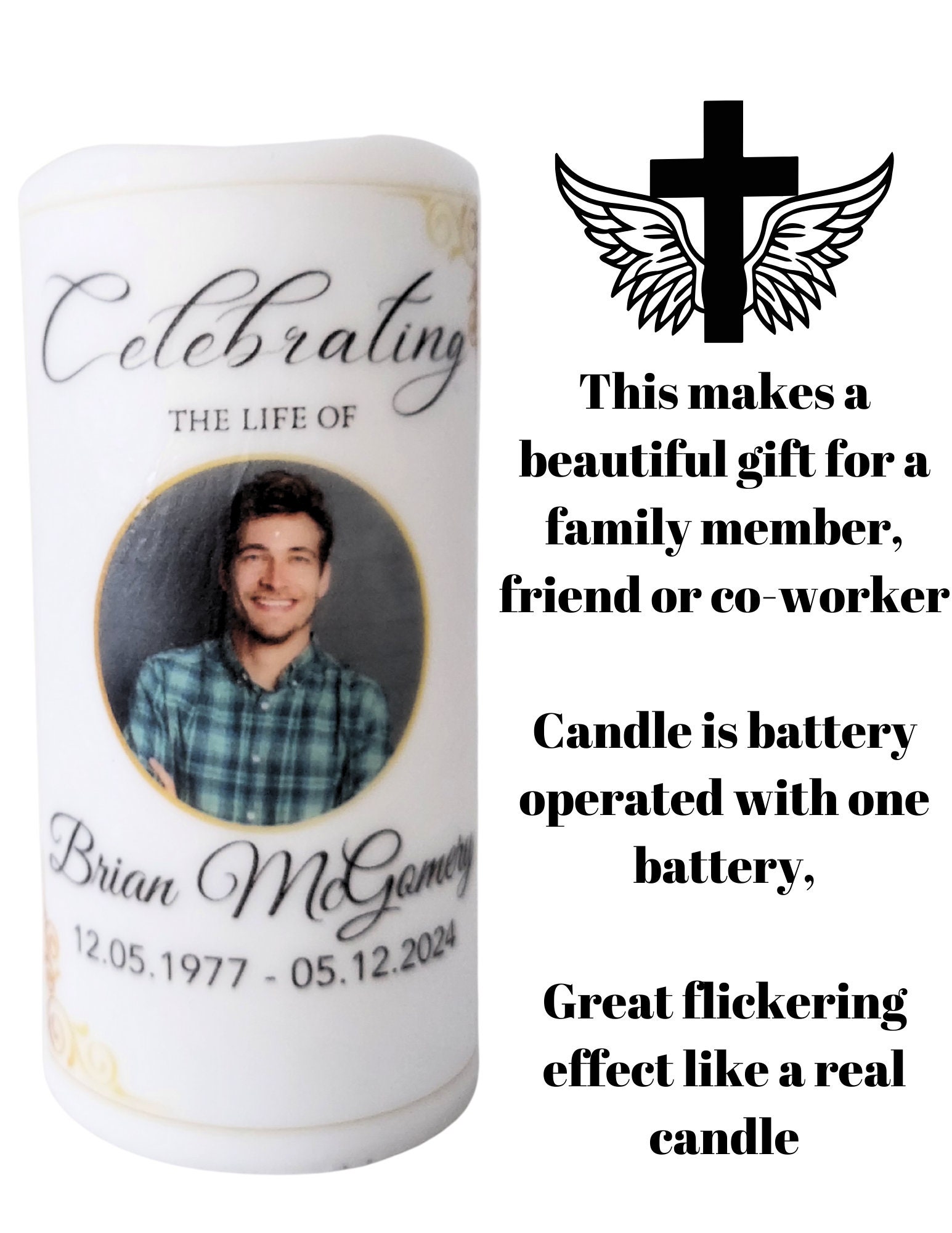 Sympathy Gift Personalized Memorial Candle Flameless Candle Daily ...