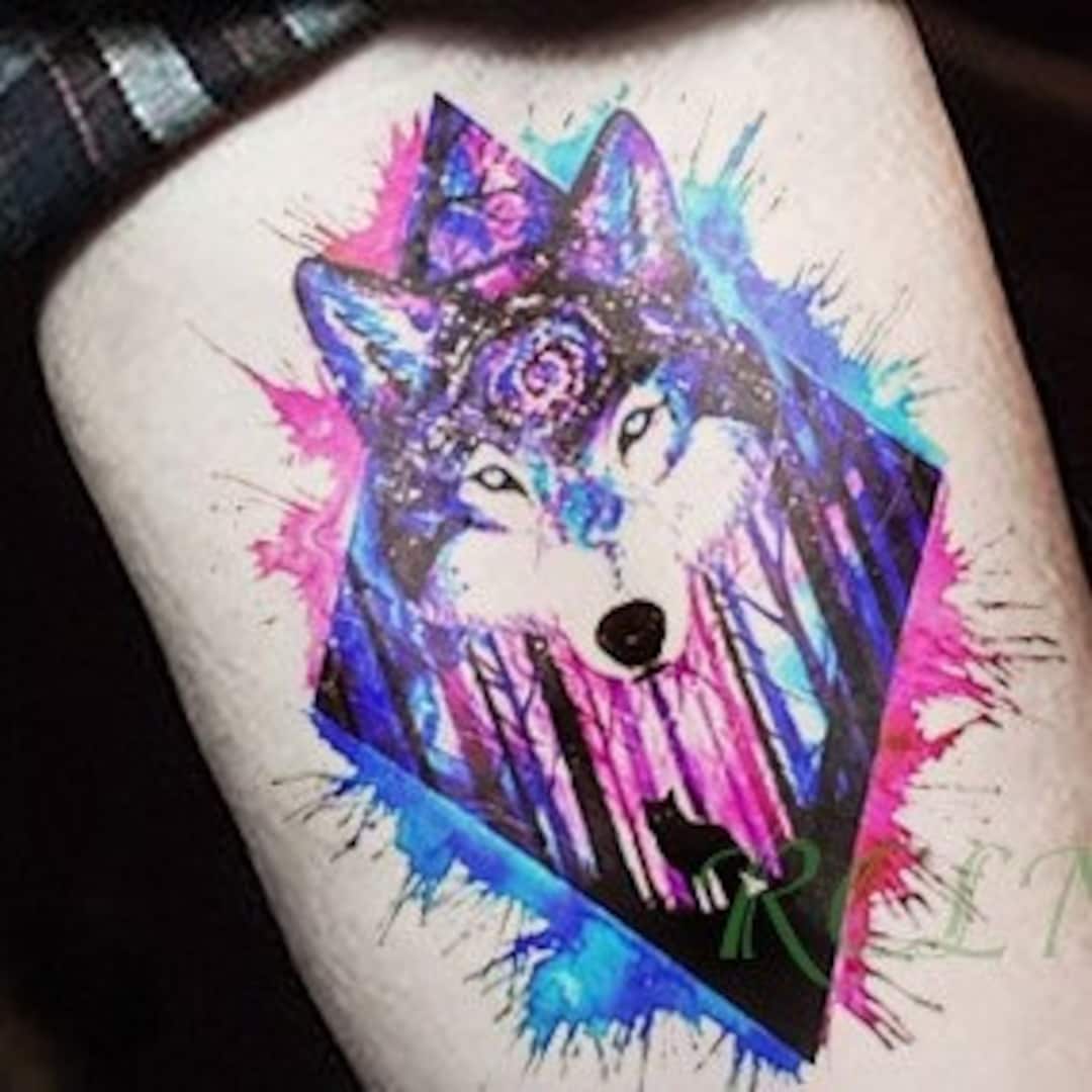 Temporary Tattoo, Lone Wolf Tattoo, Wolf Tattoo, Wolf Howling Tattoo ...