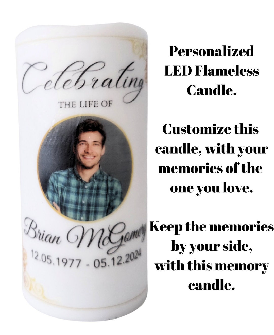 Sympathy Gift - Personalized Memorial Candle Flameless Candle Daily ...