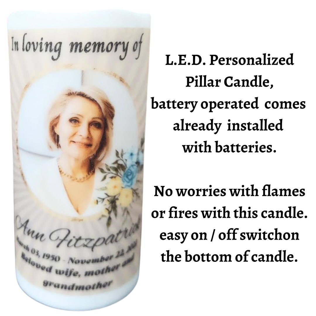 In Loving Memory of LED Personalized Candle, Photo Candle, Memorial ...