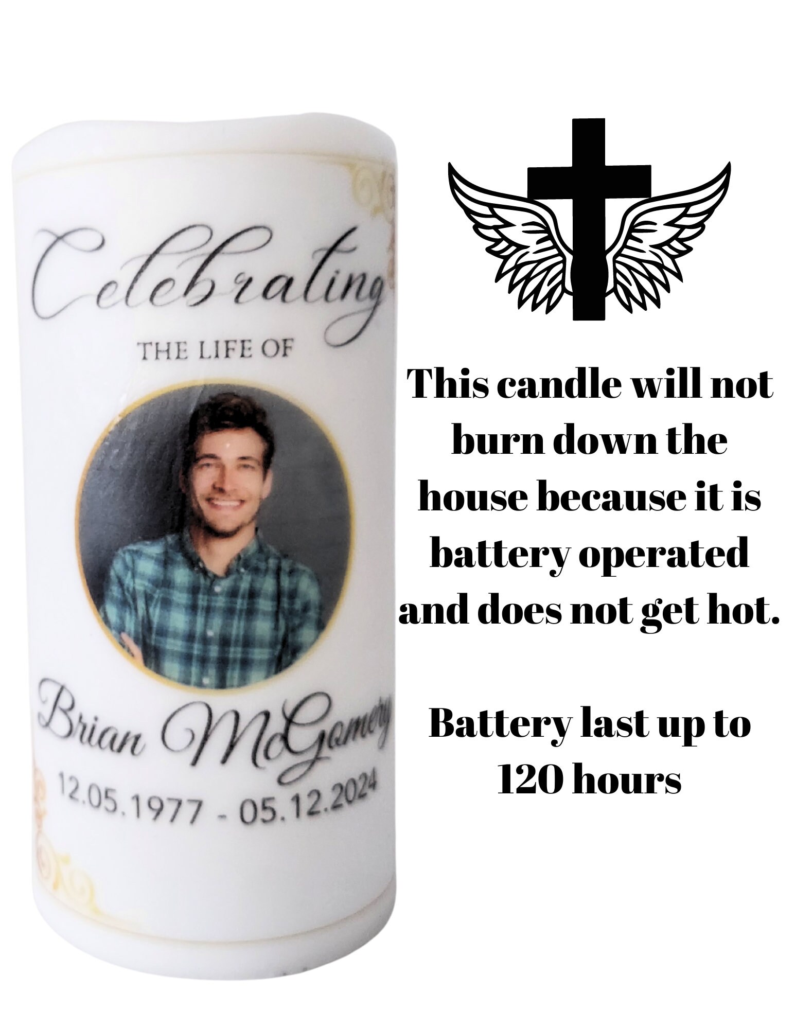 Sympathy Gift Personalized Memorial Candle Flameless Candle Daily ...