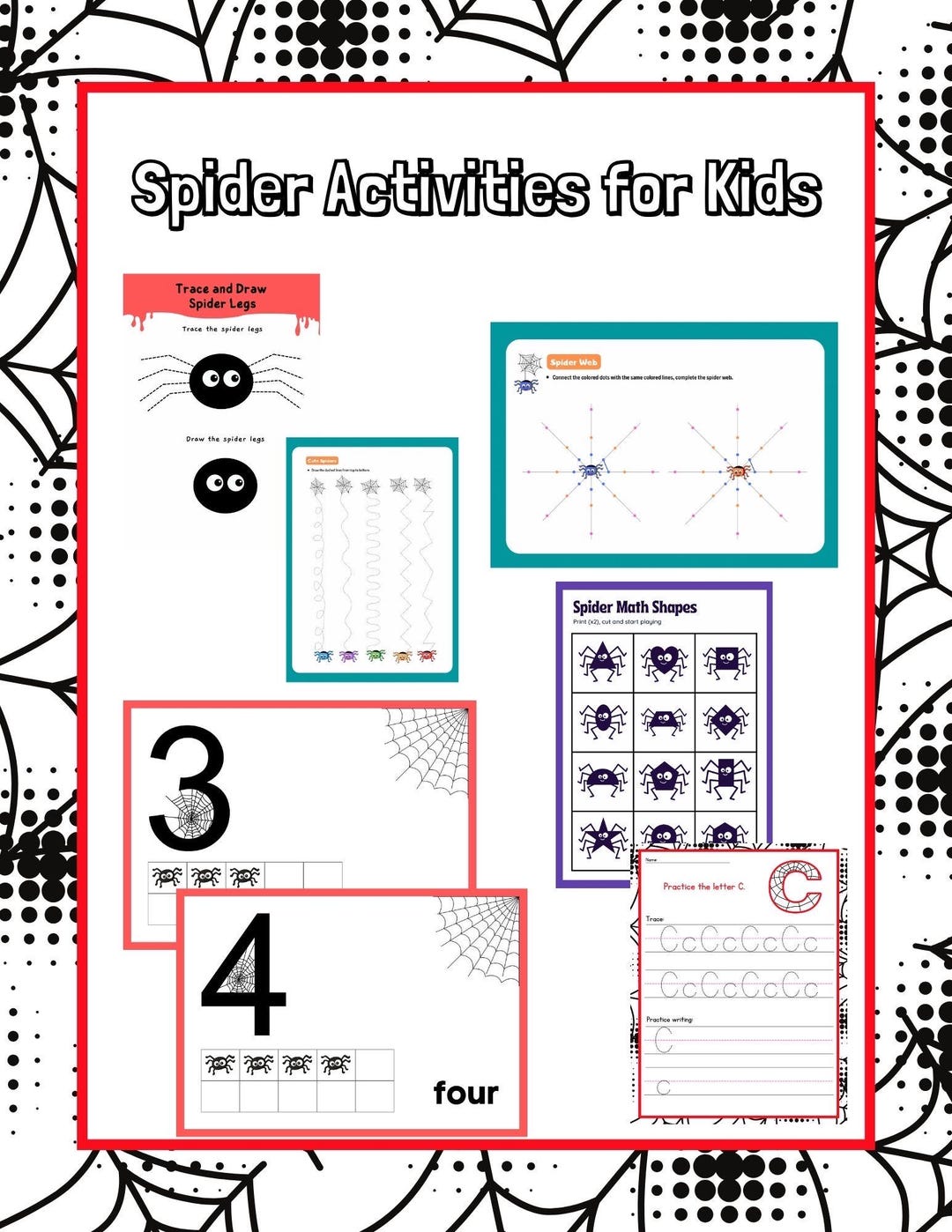Spider Learning Activities for Kids - Etsy