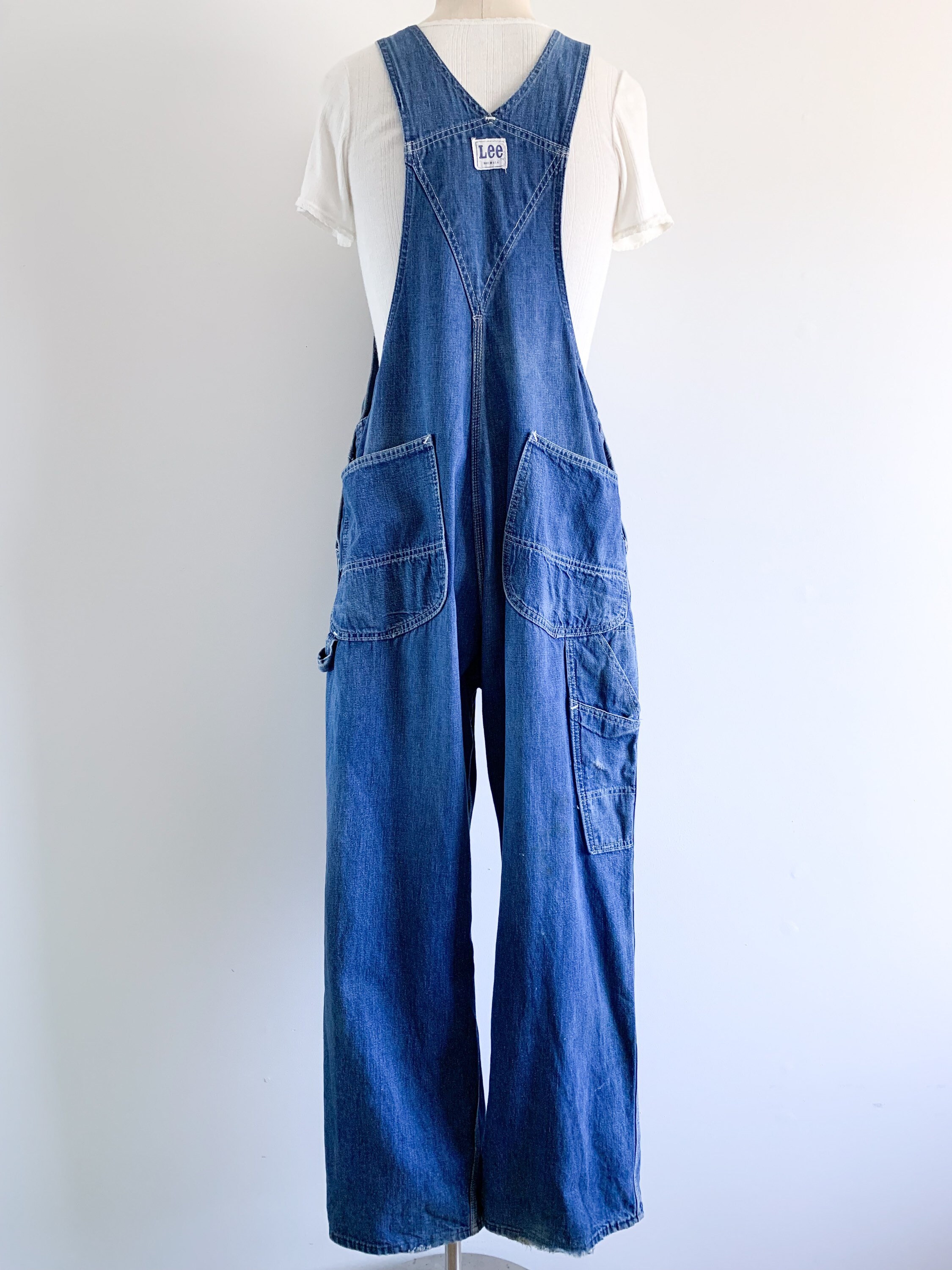 Vintage Lee Faded Denim Overalls