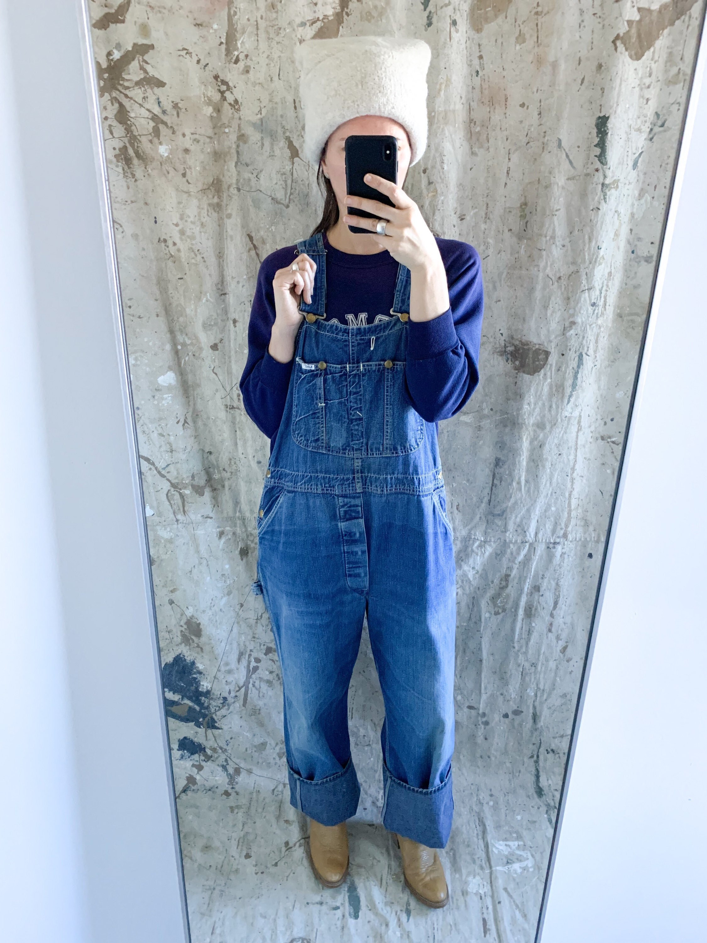Vintage Lee Faded Denim Overalls