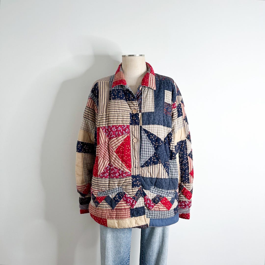 Vintage Plaid Star Quilted Jacket - Etsy