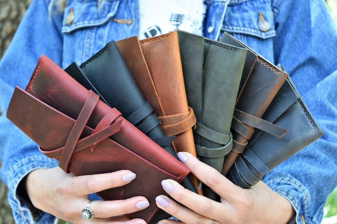 Handmade Leather Wrap Wallet: Minimalist Design - Etsy