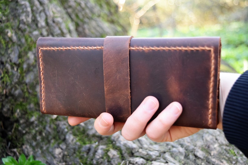 Leather Womens Wallet Leather Evening Bag Distressed Leather | Etsy