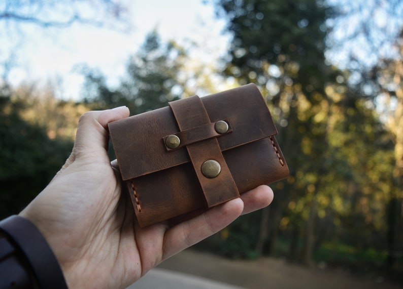 Handmade Full Grain Leather Front Pocket Wallet: Slim Card Holder - Etsy