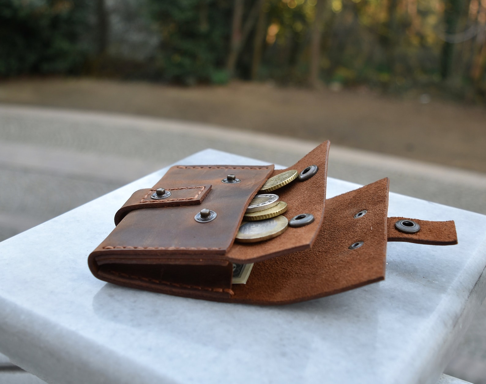 Handmade Full Grain Leather Front Pocket Wallet: Slim Card Holder - Etsy