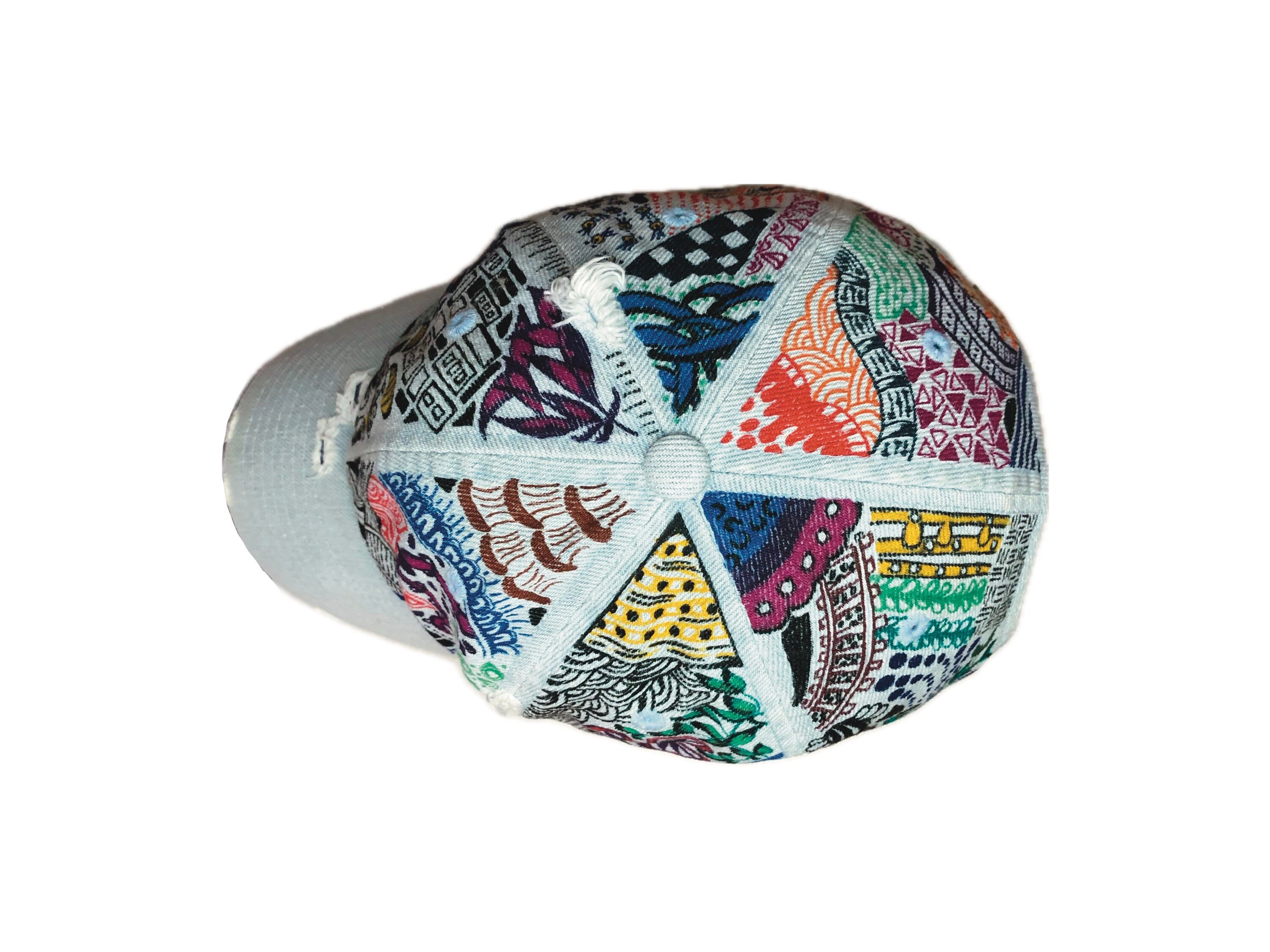 Vintage Style Denim Ball Cap Original Hand Painted Zentangle - Etsy