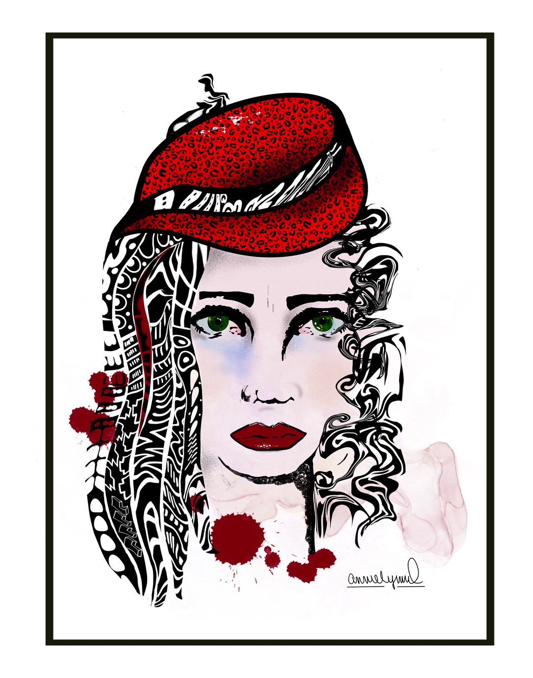 Lady Elegant Style Zentangle Art, Wall Art, Digital Art, Professional ...