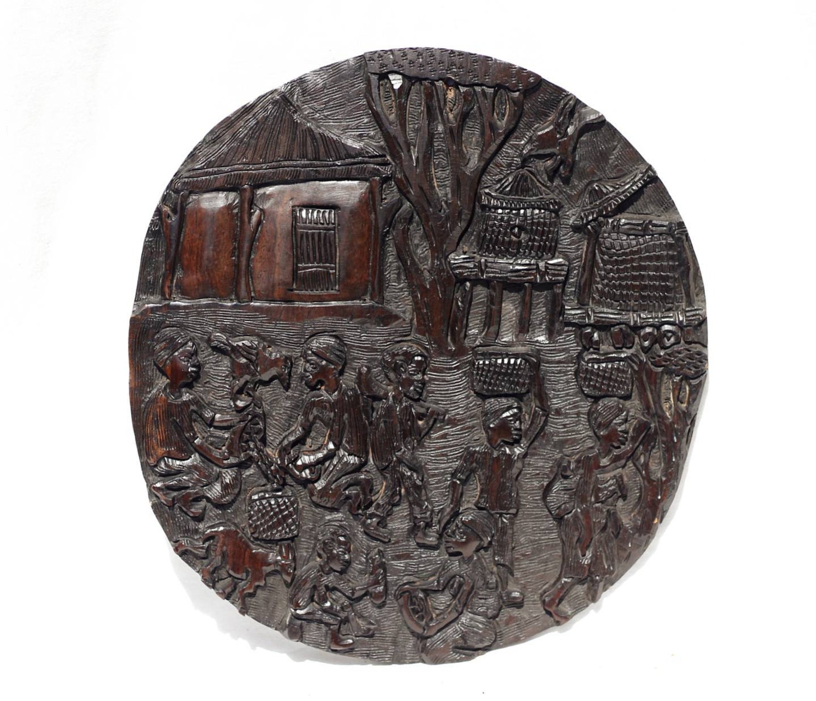 15 African Village Life Ebony Wood Wall Decor Panel. - Etsy