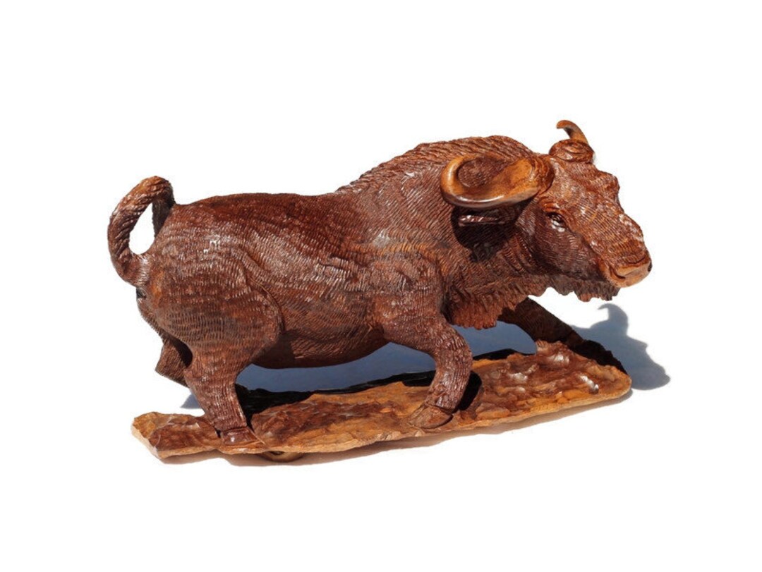 Fine Art Wildebeest Ironwood Handcarved African Figurine. Zimbabwean ...