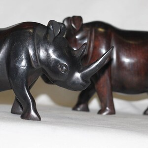 Smooth Zambian Ebony Wood Handcarved Rhino. Unique African Art Gifts ...