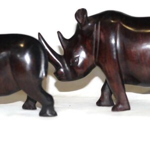 Smooth Zambian Ebony Wood Handcarved Rhino. Unique African Art Gifts ...