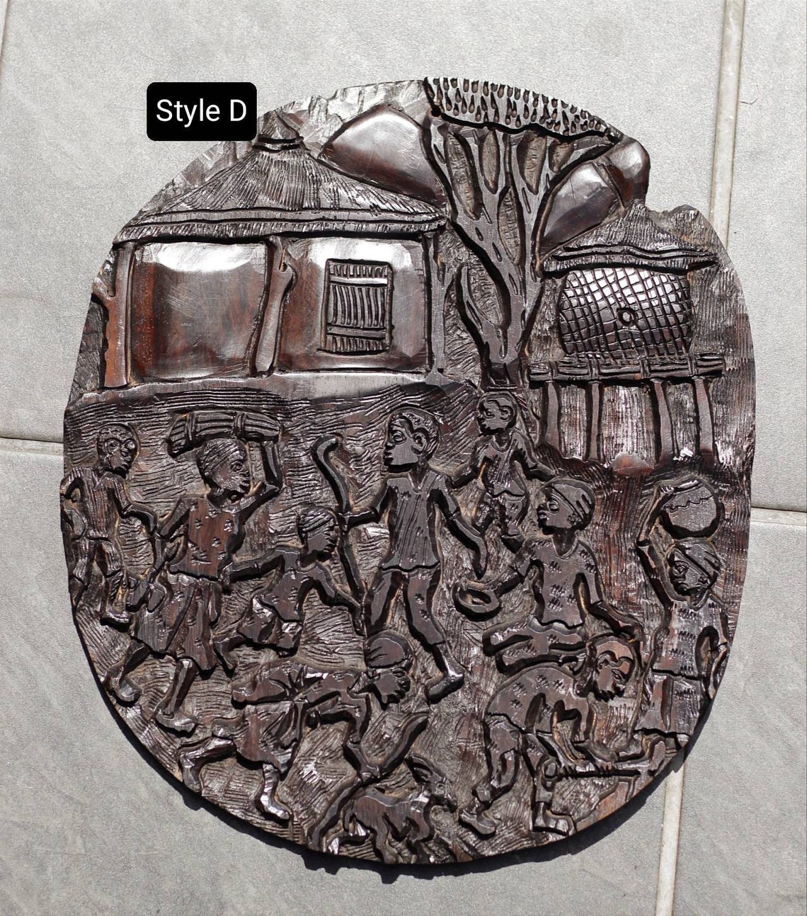 15 African Village Life Ebony Wood Wall Decor Panel. - Etsy