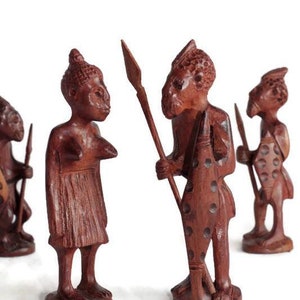 Zimbabwean Handcarved Warriors Chess Set Art Masterpiece. Ebony and ...