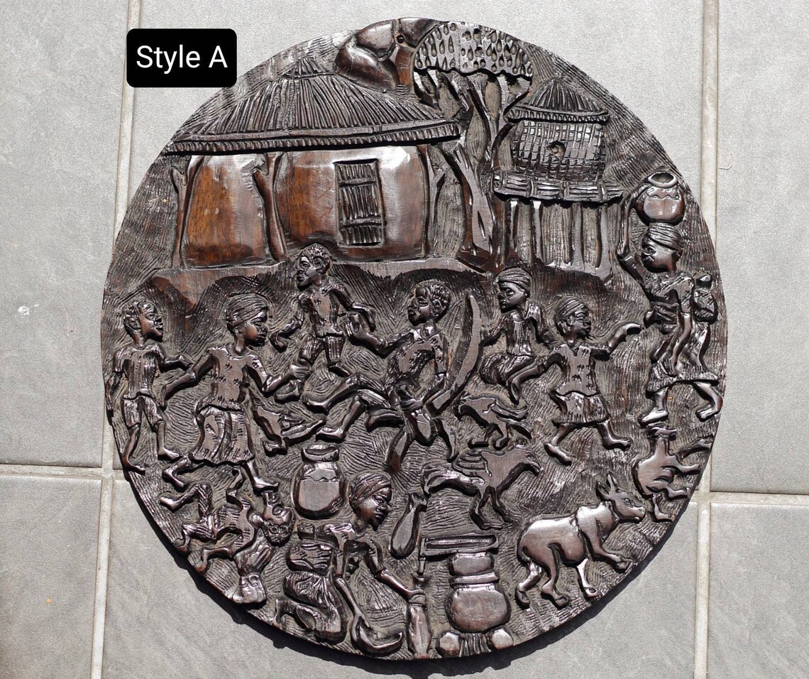 15 African Village Life Ebony Wood Wall Decor Panel. - Etsy