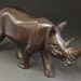Set of 2 Smooth Hand Carved Rhino Sculpture. Ebony Wood Malawian Style ...