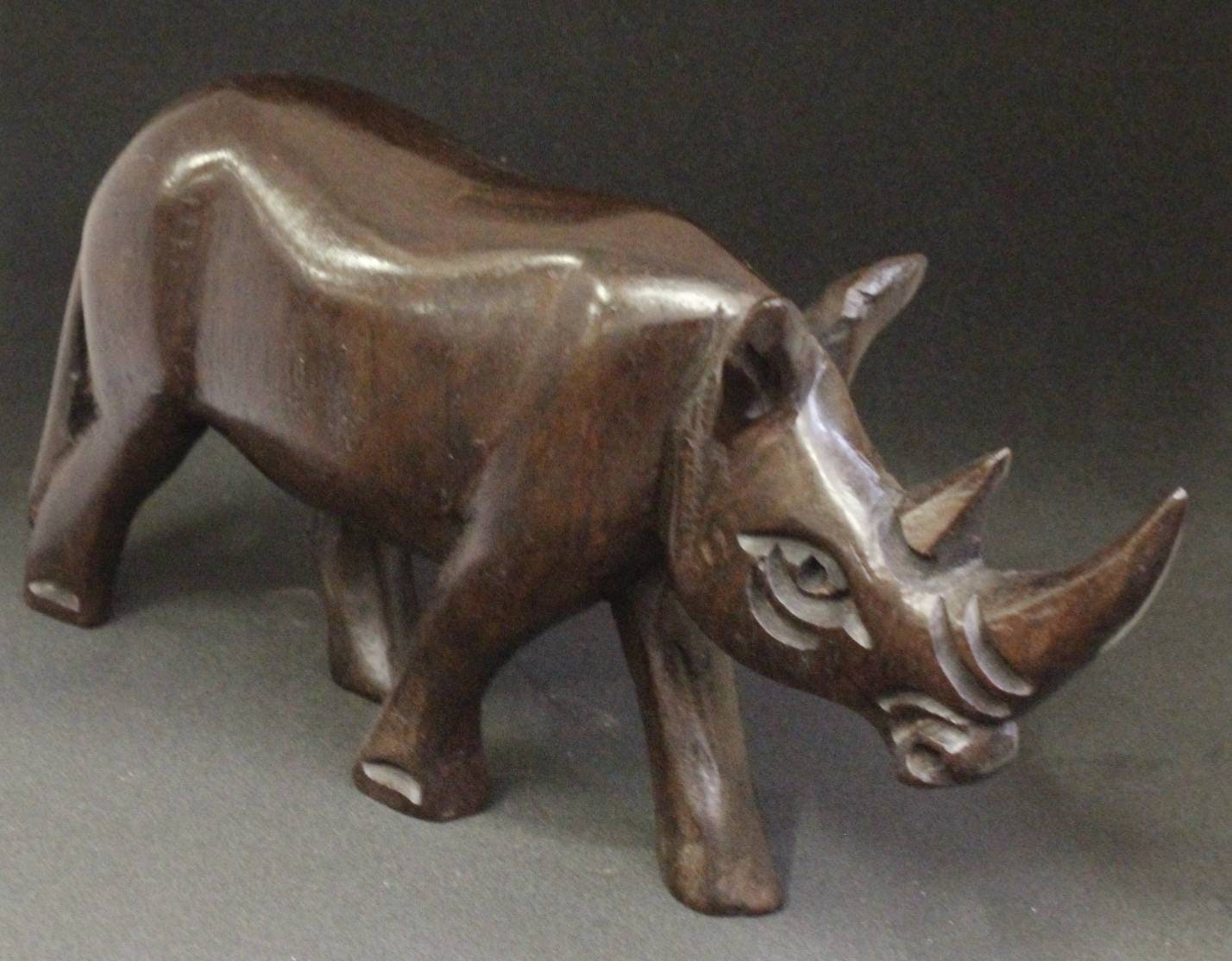 Set of 2 Smooth Hand Carved Rhino Sculpture. Ebony Wood - Etsy