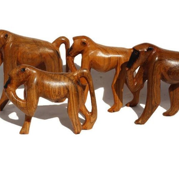 Carved Monkey Wood - Etsy